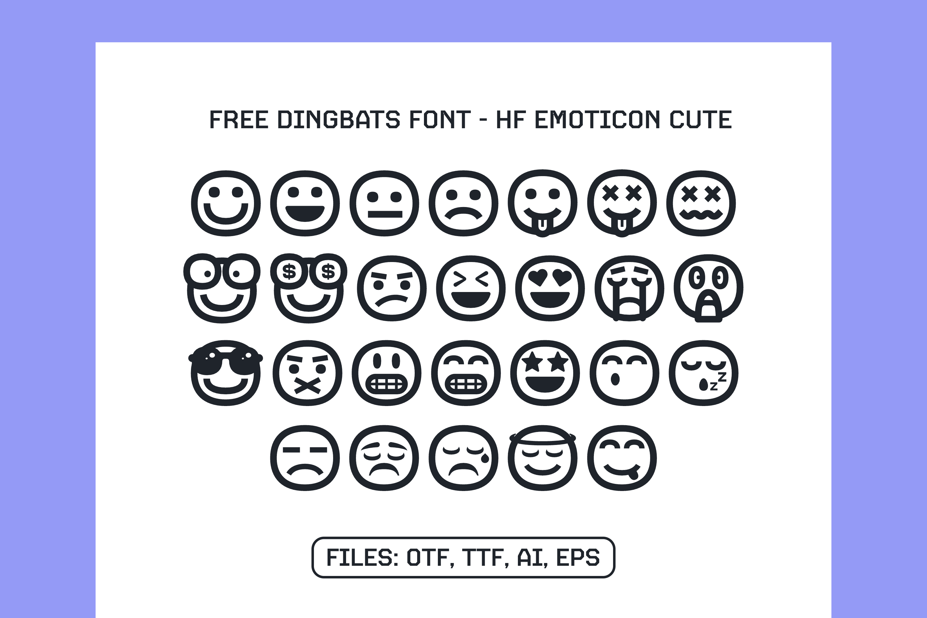 Free! HF Emoticon Cute Dingbats Font